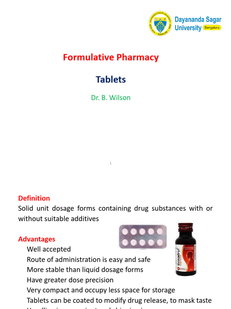 Comprehensive Guide to Tablet Formulation | PDF | Tablet (Pharmacy)