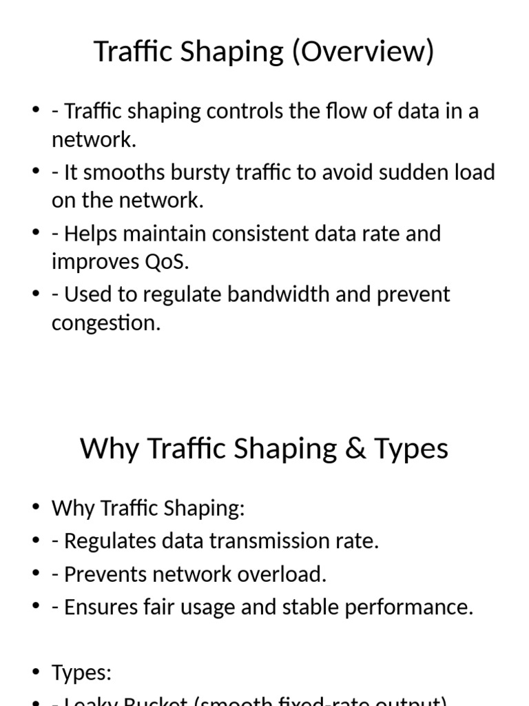 Traffic Shaping Presentation | PDF