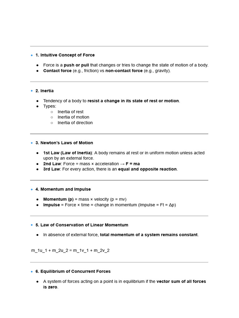 Physics. (Laws of Motion) | PDF