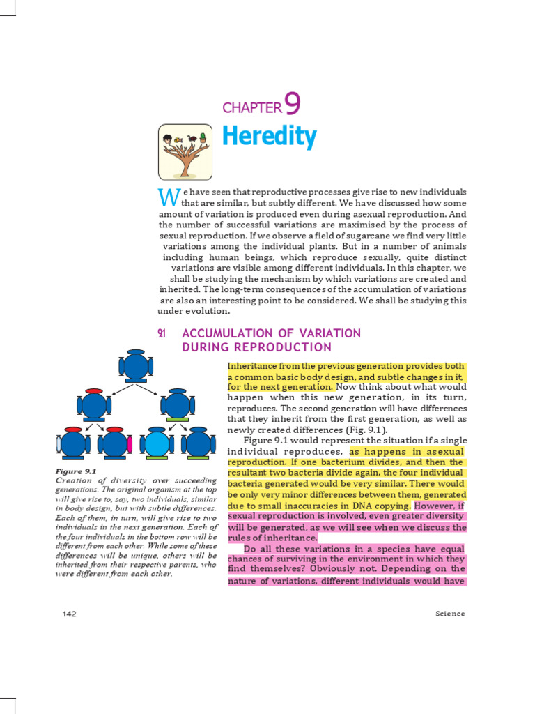 CH 9 Heredity | PDF | Heredity | Reproduction