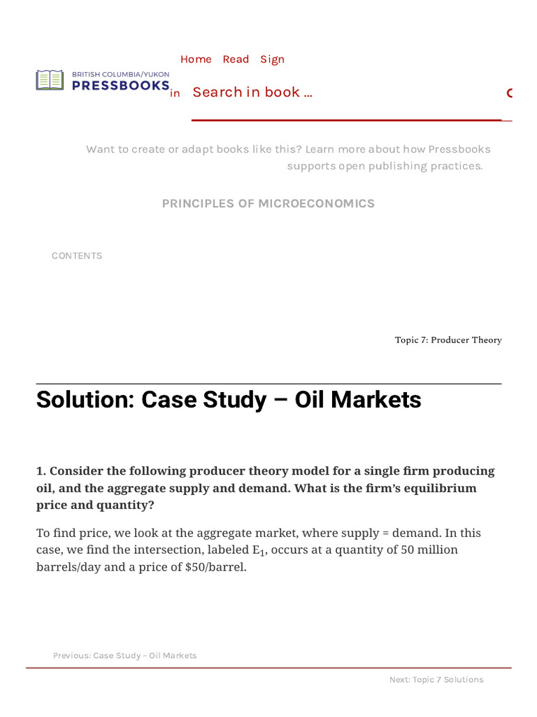 Solution - Case Study - Oil Markets - Principles of Microeconomics ...
