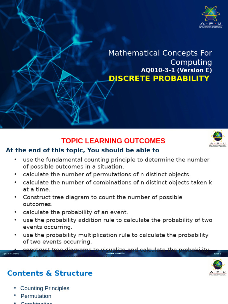 Discrete Probability | PDF | Multiplication | Probability