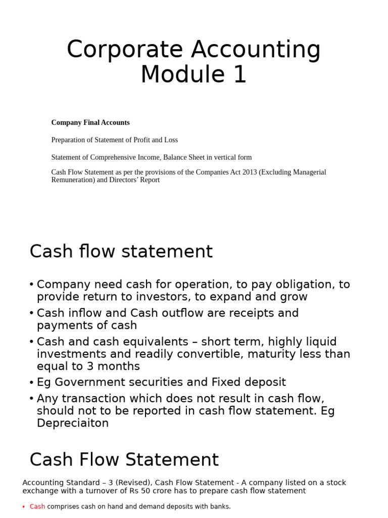 CA-Module 1.3 | PDF | Cash Flow Statement | Investing