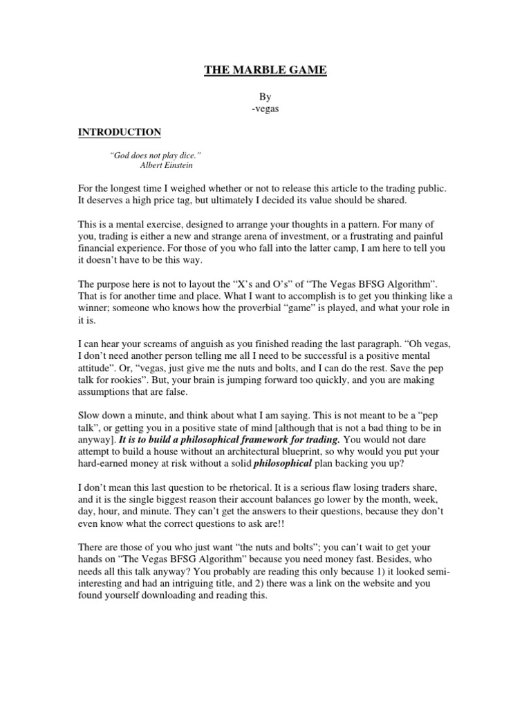 The Marble Game | PDF | Gambling | Algorithms