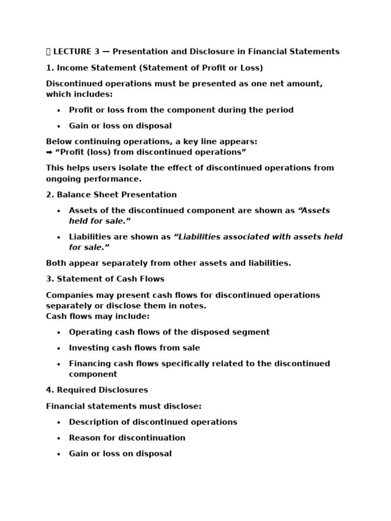 Discontinued Operations in Financial Statements | PDF