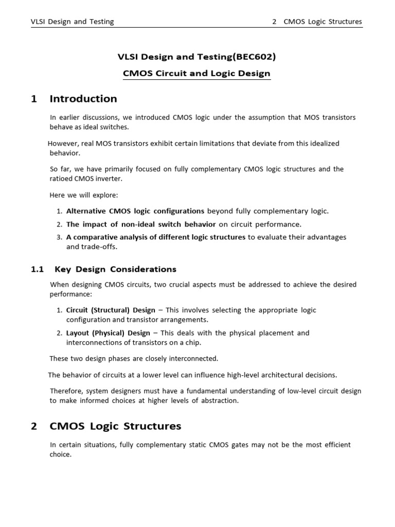 Module 4 - CMOS Circuit and Logic Design | PDF | Cmos | Logic Gate