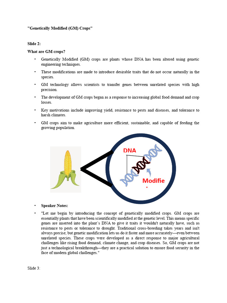 Genetically Modified Crops Notes | PDF | Genetically Modified Crops ...