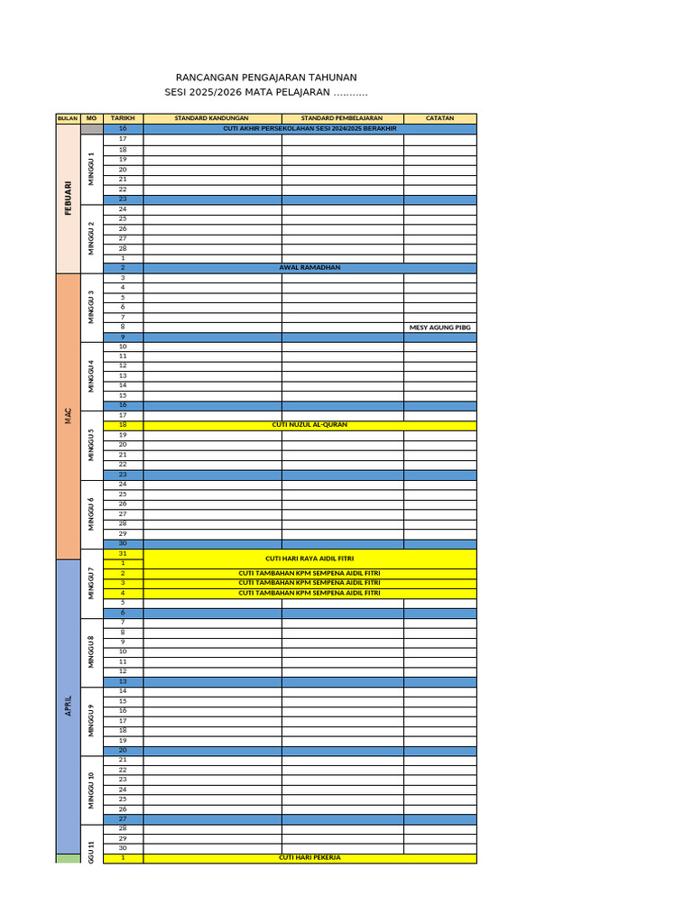Tapak RPT 2025 | PDF