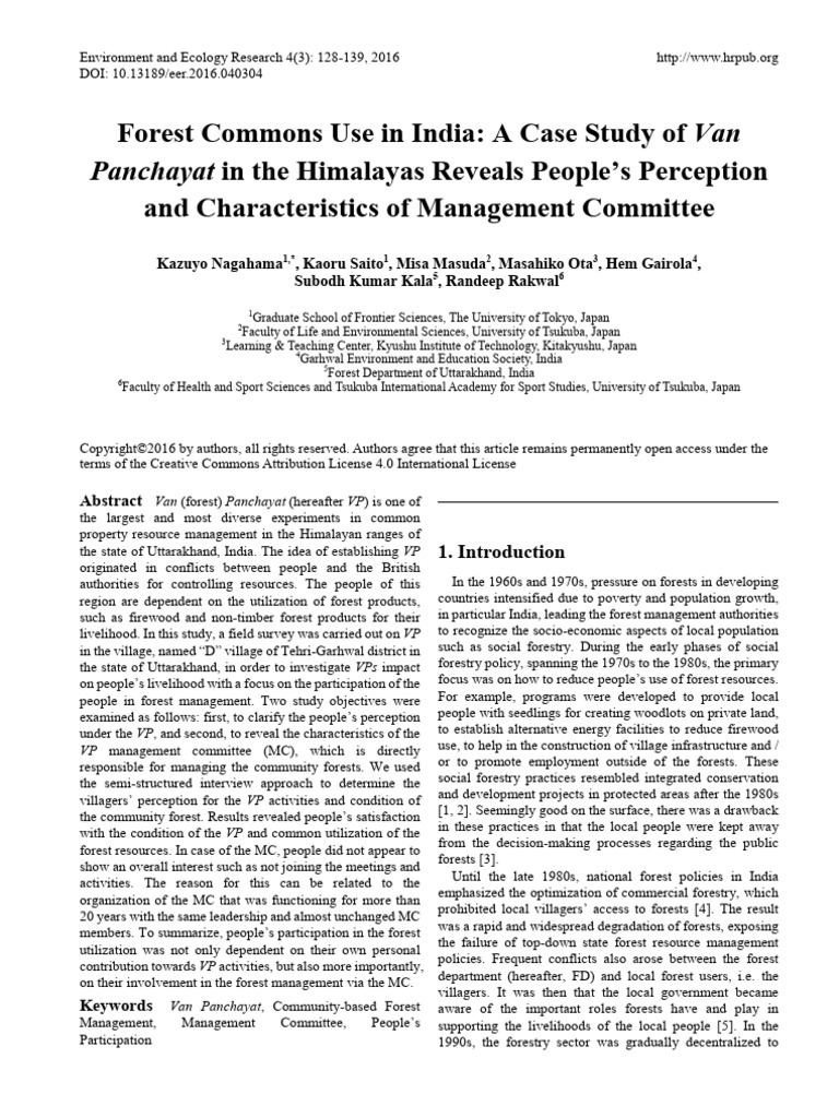 Forest Commons Use in India A Case Study | PDF | Forest Management ...