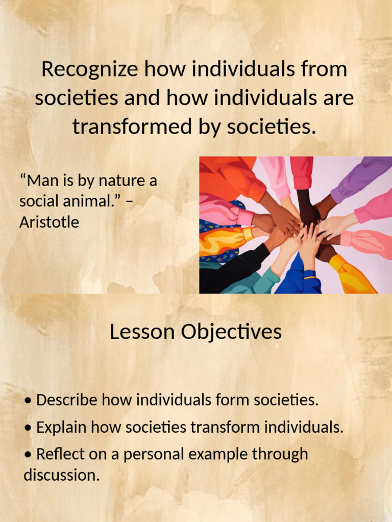 Individuals and Society Presentation | PDF