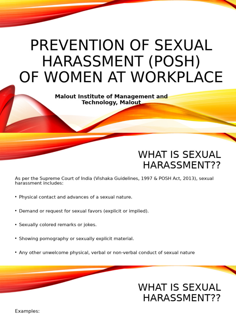 Prevention of Sexual Harassment of Women at Workplace | PDF | Sexual ...