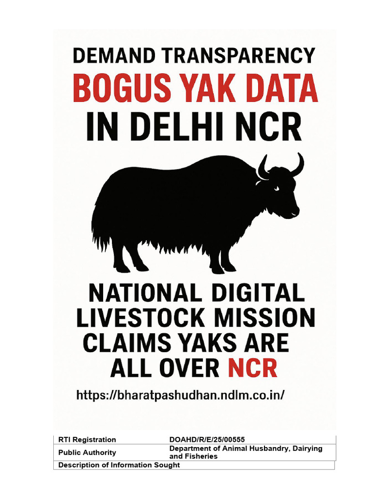 National Digital Livestock Mission Contains False Report On Yak ...