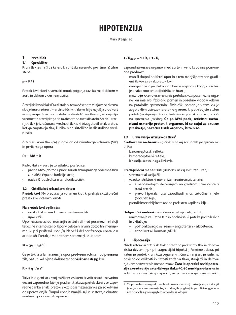 S107 Hipotenzija | PDF