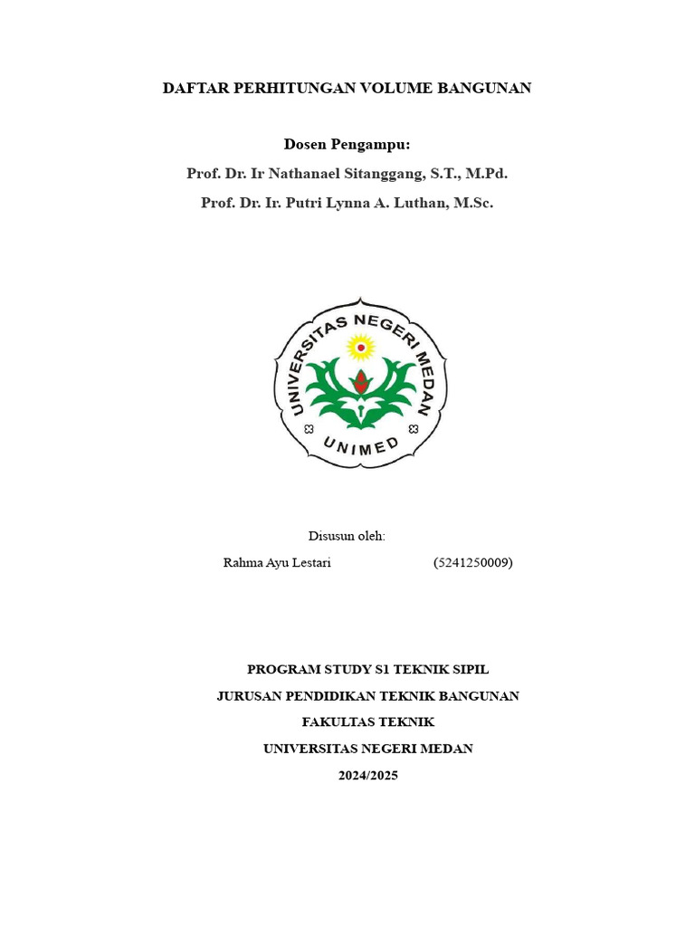 Perhitungan Volume Bangunan Sipil | PDF