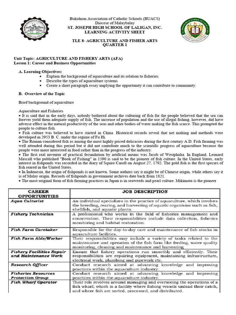 Tle 8 Module 2-3 | PDF | Agriculture | Aquaculture