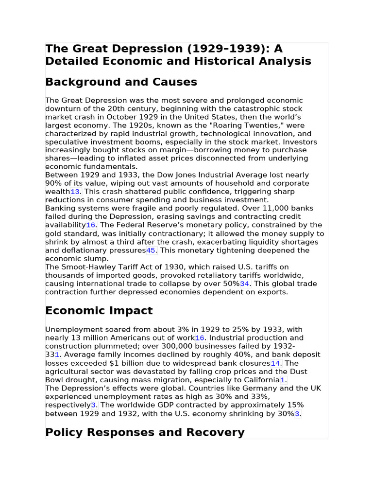 The Great Depression | PDF | Great Depression | Recession