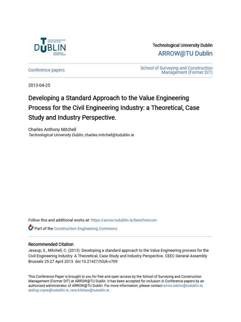 Standardizing Value Engineering in Civil Engineering | PDF | Value ...