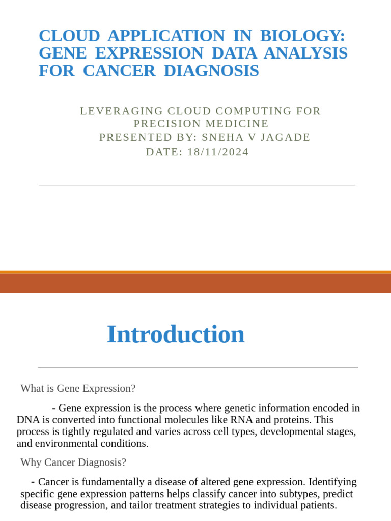 Cloud-Based Gene Expression Analysis for Cancer | PDF
