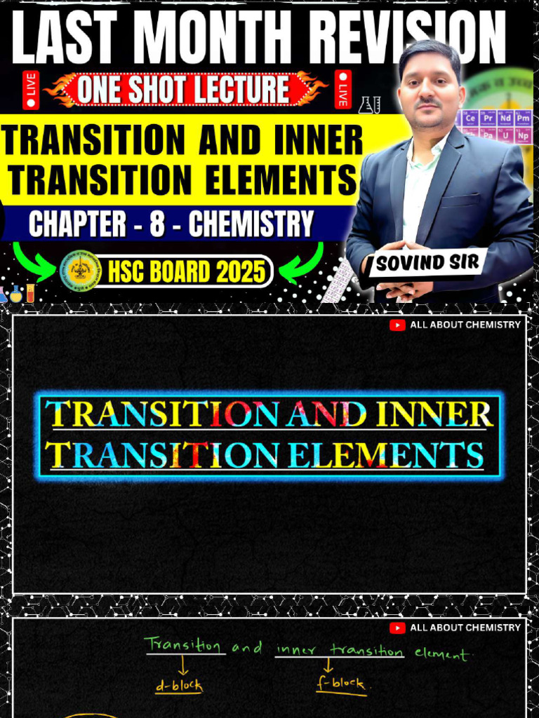 Chapter - 8 - Transition and Inner Transition Elements | PDF