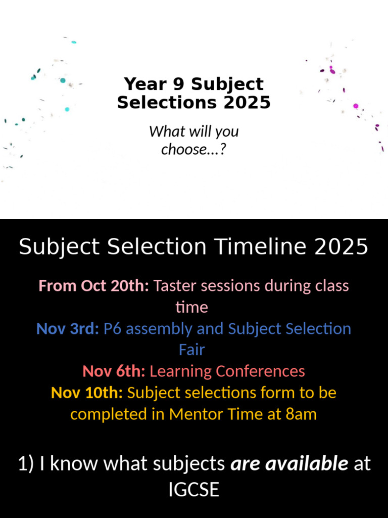 Year 9 IGCSE Subject Selection Guide | PDF | Science | Physical Education