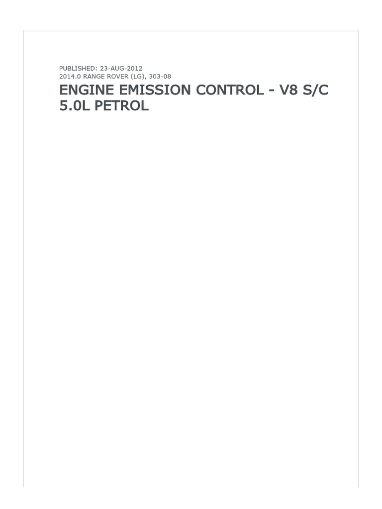 Engine Emission Control - V8 S C 5.0L Petrol | PDF | Internal ...