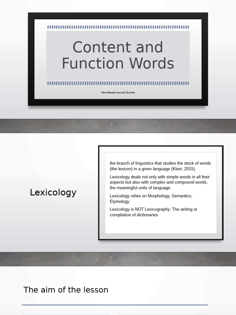 WBLS ContentFunctionWord | PDF | Word | Lexicology