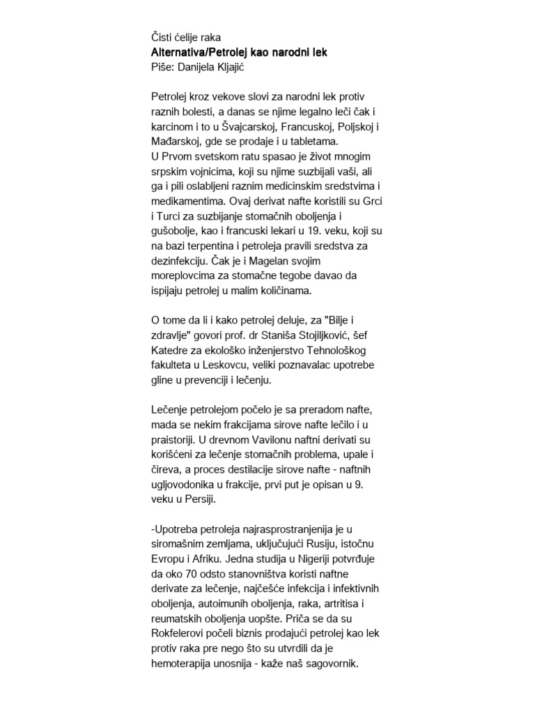 Petrolej-Stoprocentnog Destilisanog | PDF