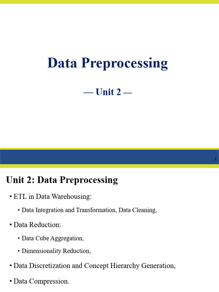 Unit2 - Data Preprocessing | PDF | Chi Squared Test | Regression Analysis