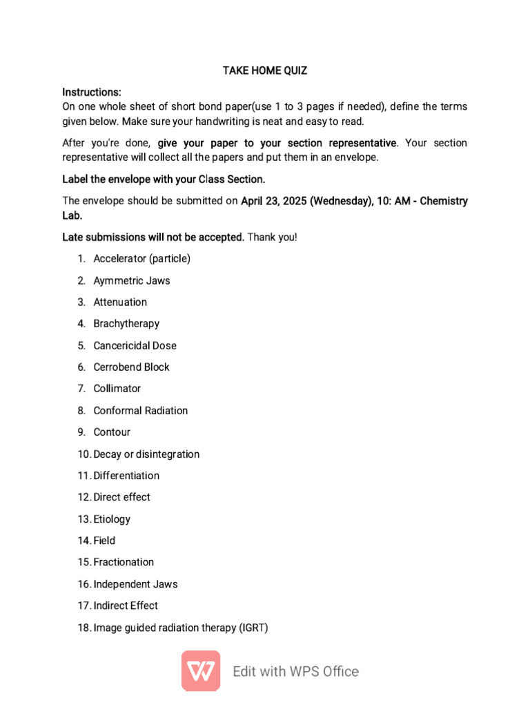 Take Home Quiz | PDF