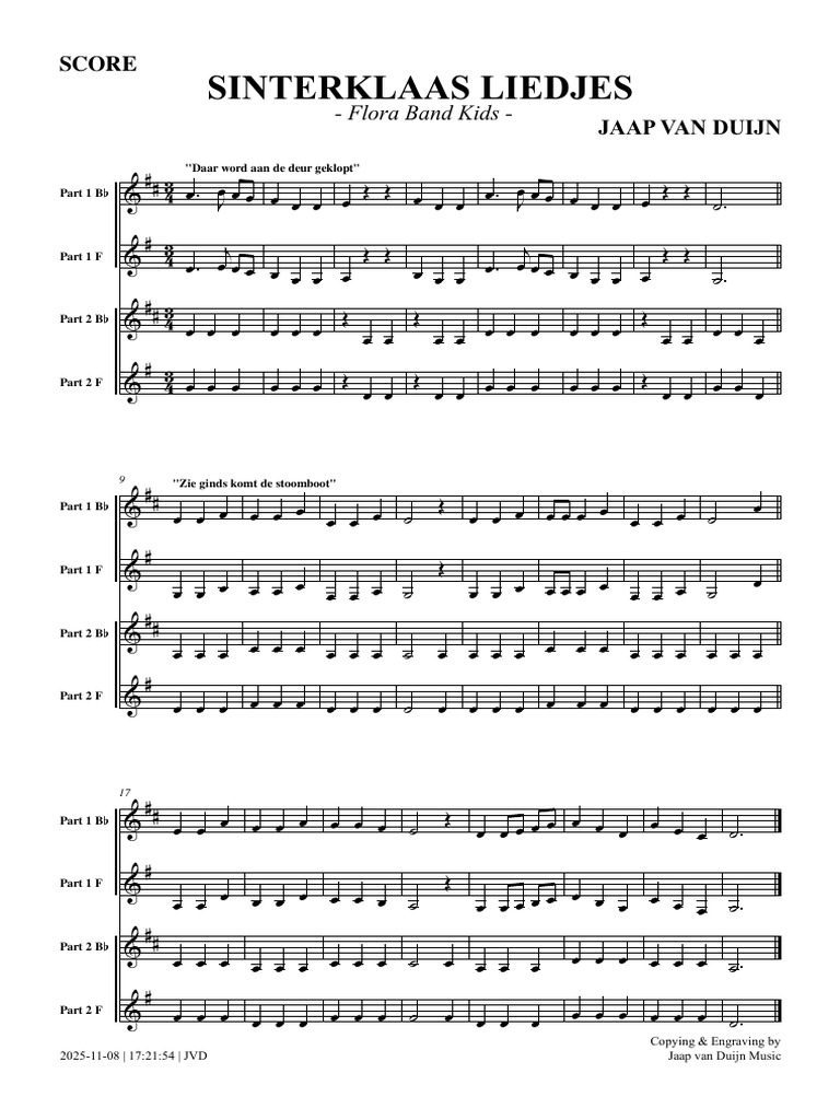 Arr. Jantine Omta - Sinterklaas Medley - Easy Version | PDF