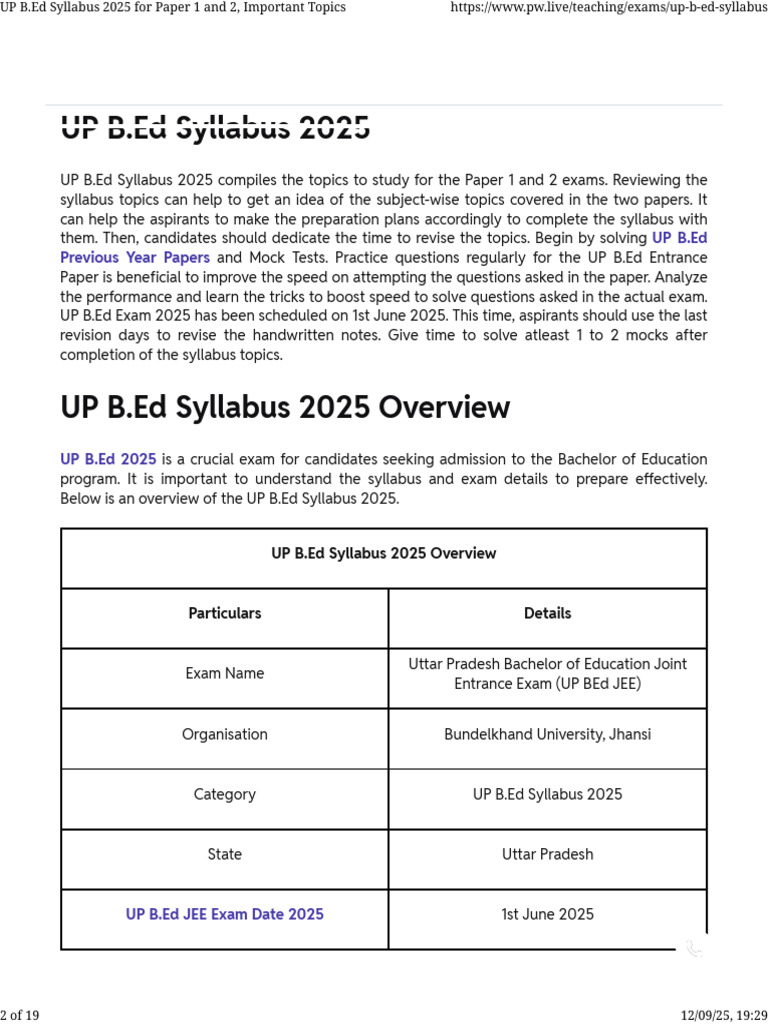 UP B.ed Syllabus | PDF | Mathematics | Learning