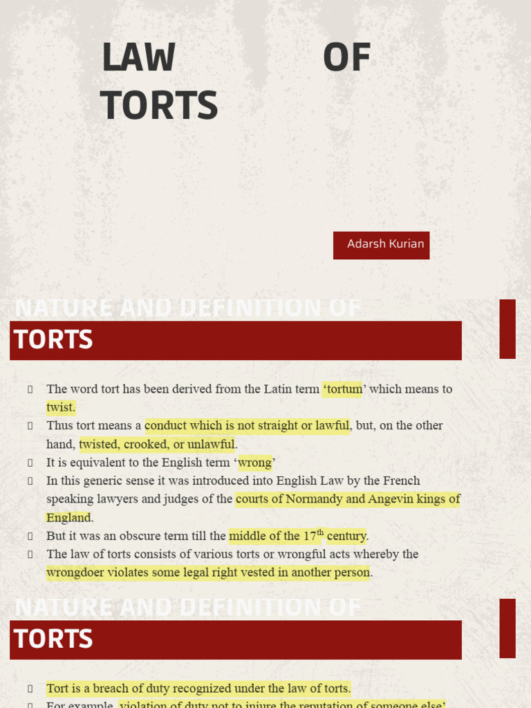 Law of Torts Unit 1 | PDF | Tort | Damages