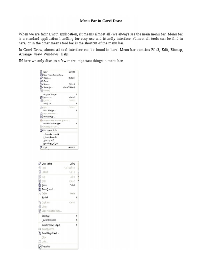 Menu Bar | PDF | File Format | Portable Document Format