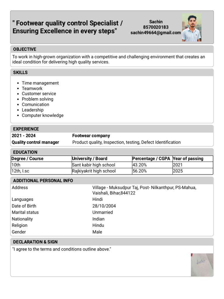 Footwear Quality Control Specialist / Ensuring Excellence in Every ...