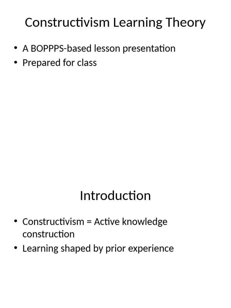 Constructivism Lesson Plan Presentation | PDF