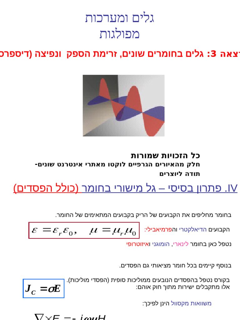 Galim - Lecture - 3 - Plane Waves in Different Materials | PDF