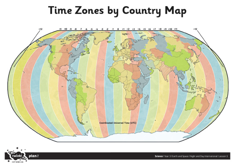 Time Zones by Country Map - Website | PDF