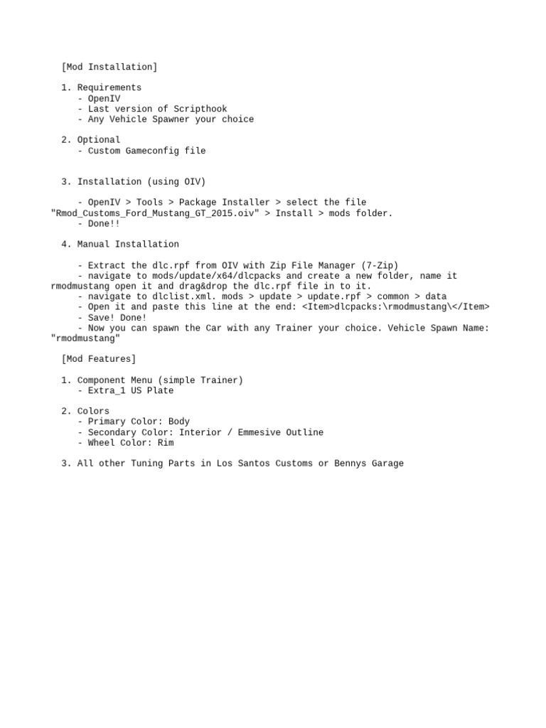 Mod Installation | PDF