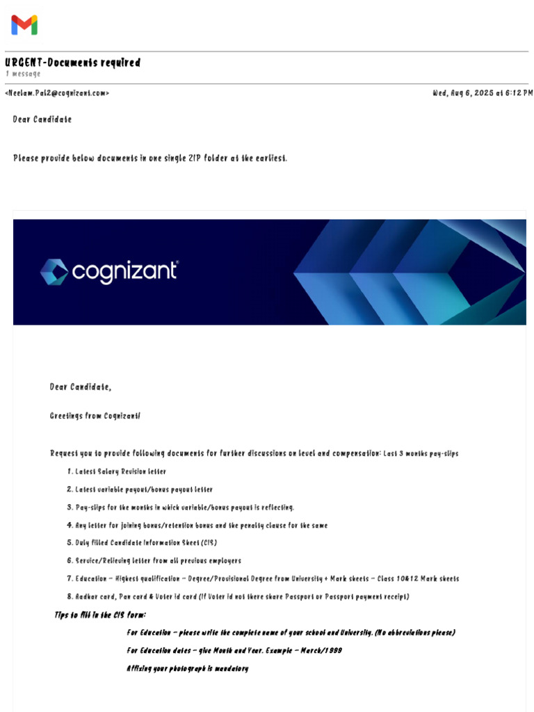 Gmail - URGENT-Documents Required | PDF