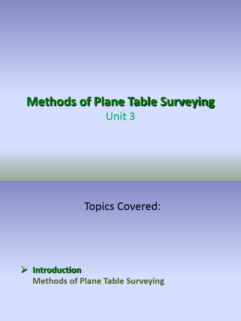 Plane Table Surveying Methods Explained | PDF | Surveying