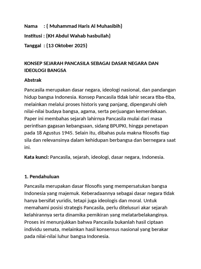 Sejarah dan Filosofi Pancasila Indonesia | PDF