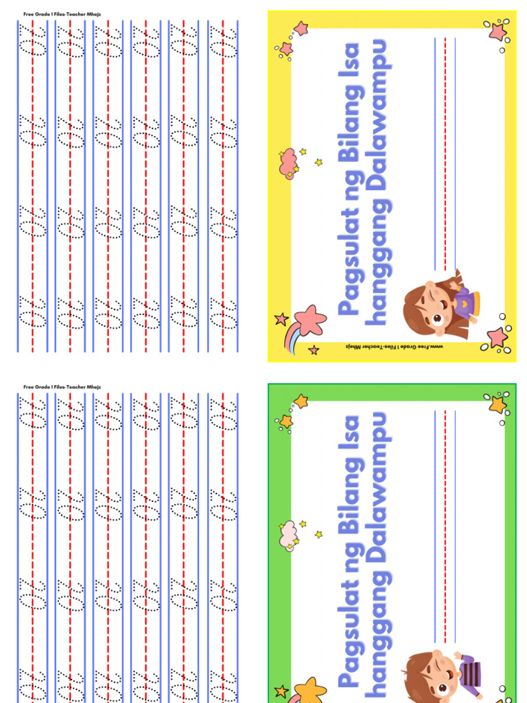 Pagsulat Ng Bilang Isa Hanggang Dalawampu Teacher Mhejz | PDF