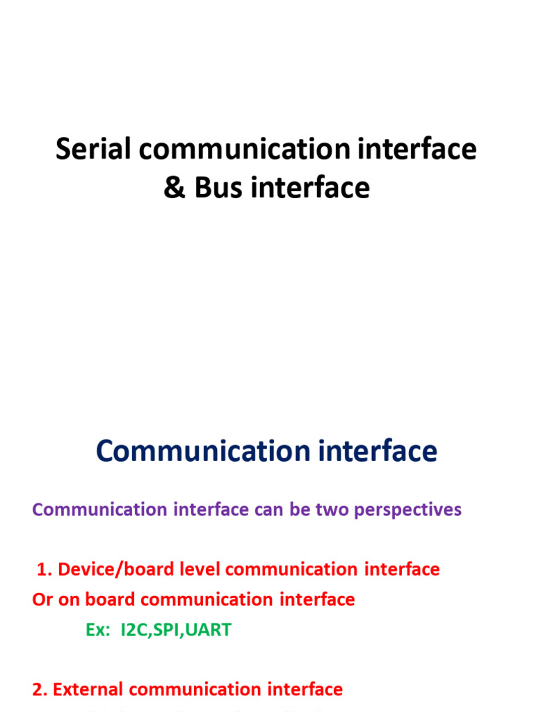2 Serial Communication Interface & Bus Interface-1 | PDF | Usb ...