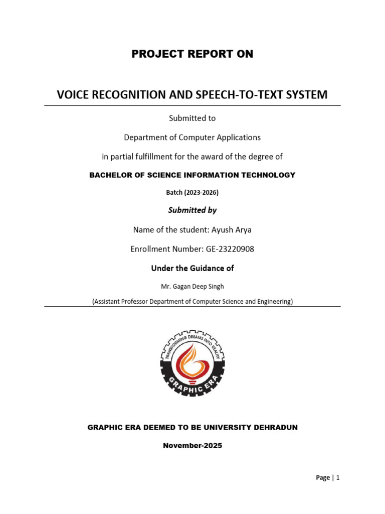 Report Voice Recognition | PDF | Speech Recognition | Graphical User Interfaces