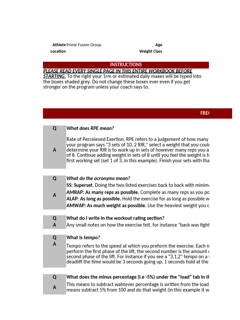 Prime Fusion Block 3 | PDF | Strength Training | Weight Training