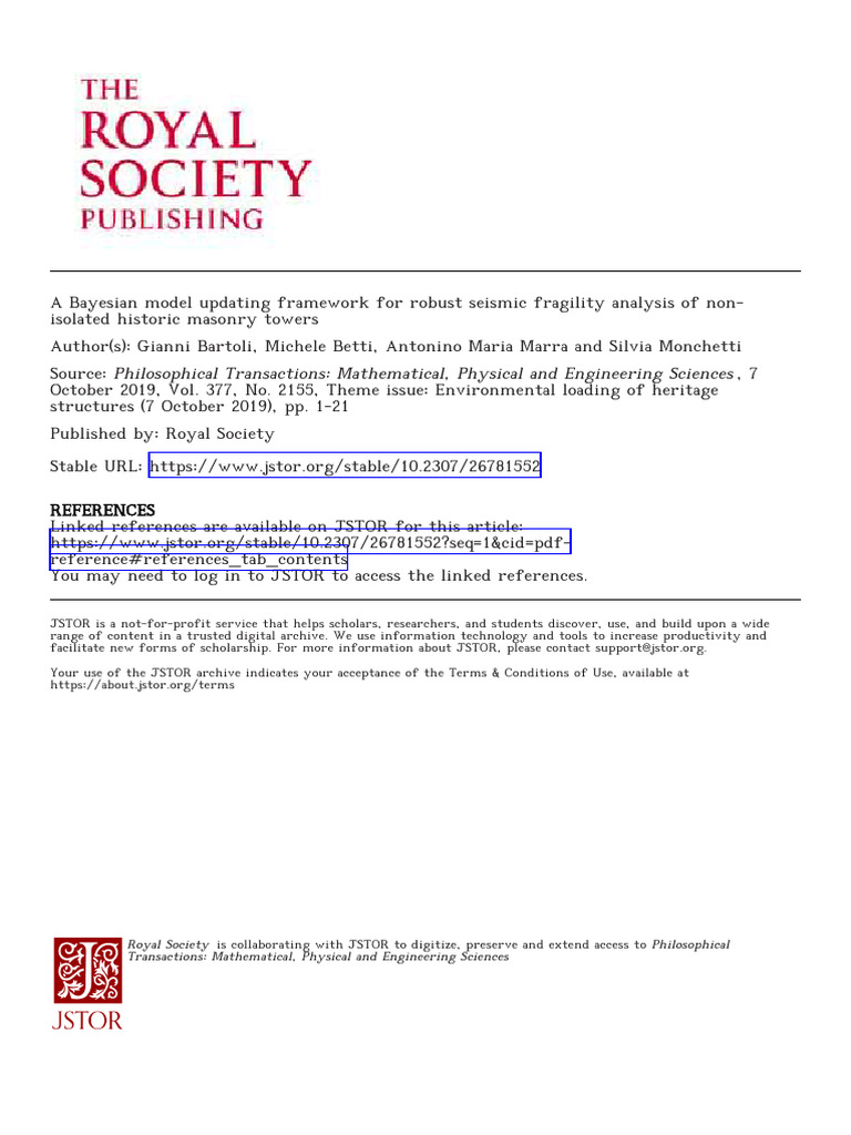 A Bayesian Model Updating Framework for Robust Seismic Fragility Analysis of Non-Isolated ...