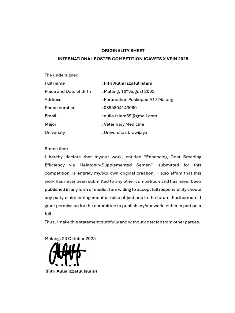 Originality Sheet | PDF