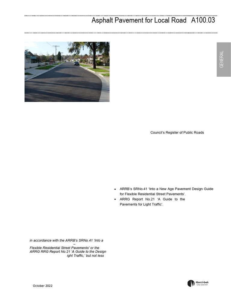Asphalt Pavement Design for Local Roads | PDF | Road Surface | Road