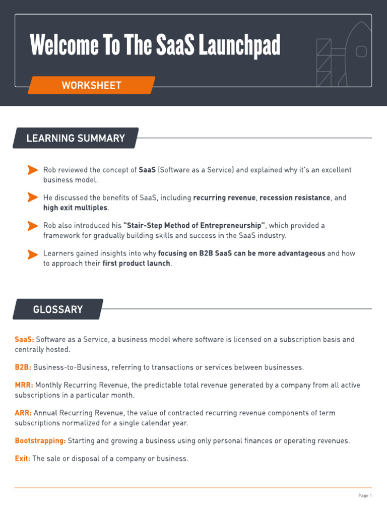 SaaS Launchpad Worksheets-Combined | PDF | Search Engine Optimization ...