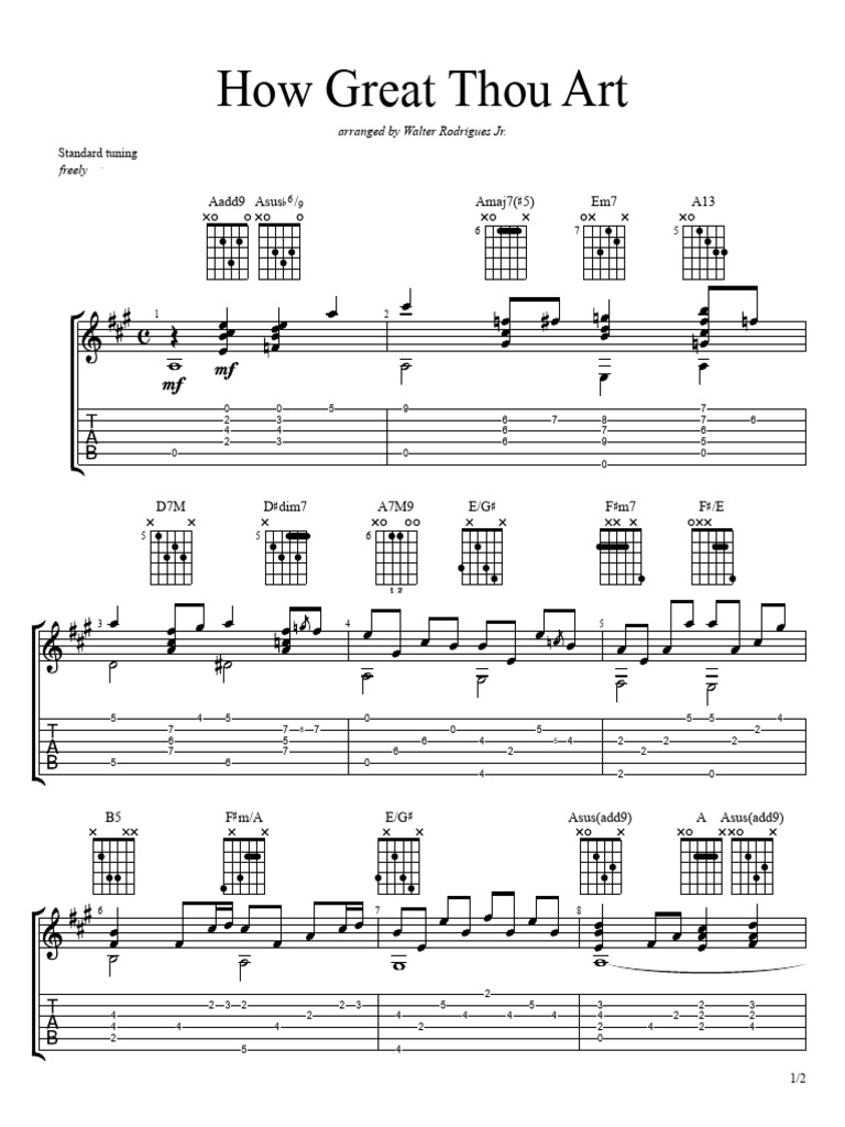 "How Great Thou Art Guitar Arrangement" | PDF